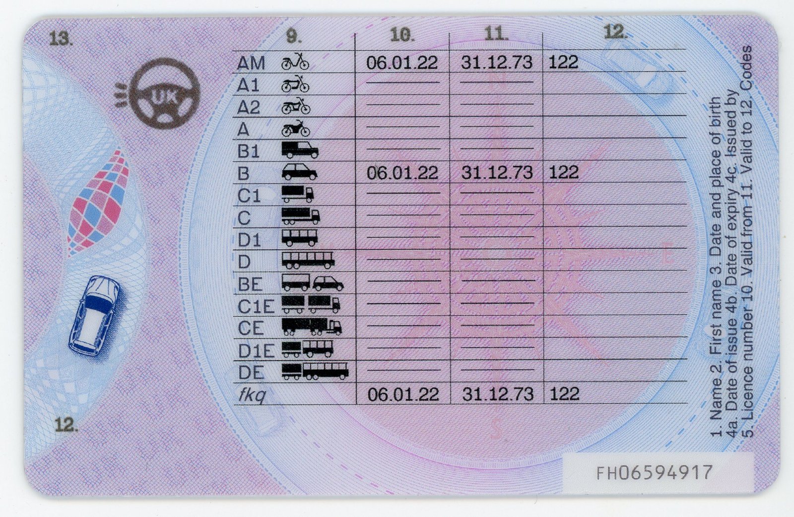 United Kingdom Fake ID - DVLA-Style Design